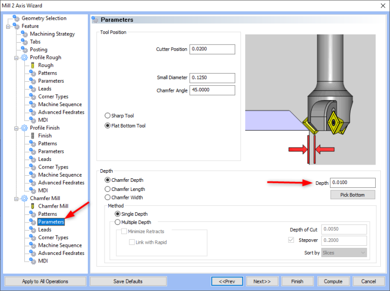 Chamfer Toolpath (Selecting Geometry) - BobCAD Support