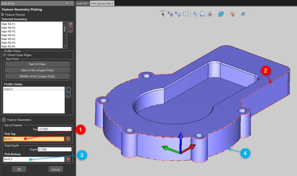 Chamfer Toolpath (Selecting Geometry) - BobCAD Support
