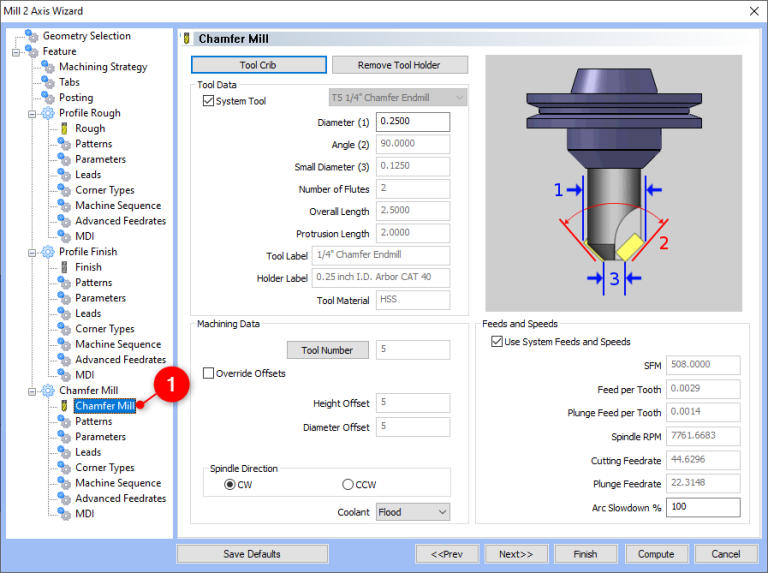 Chamfer Toolpath (Selecting Geometry) - BobCAD Support