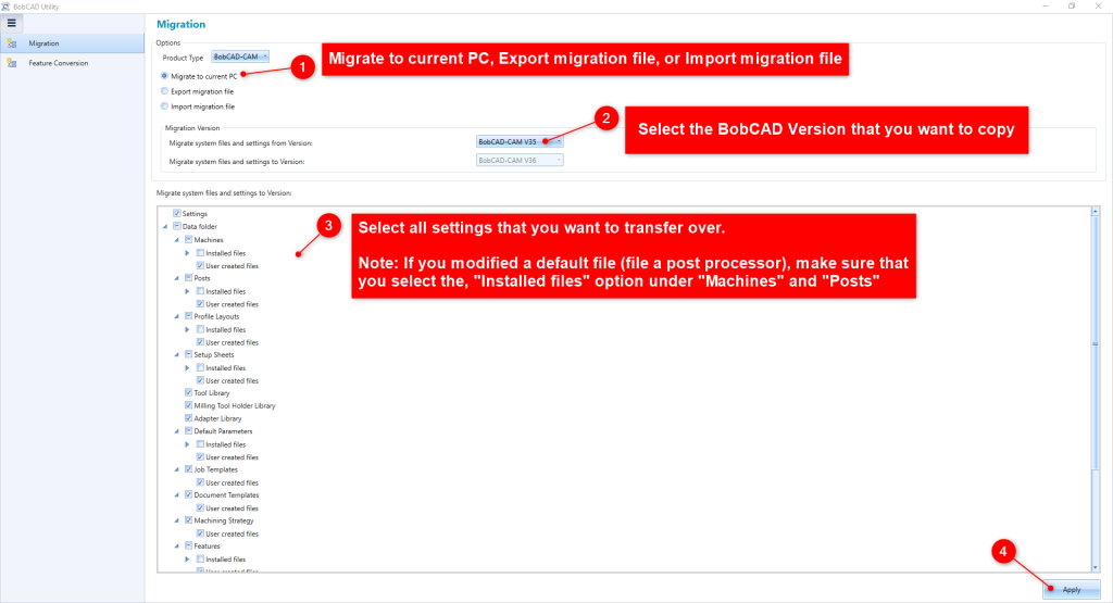How to use the Migration Utility Tool - BobCAD Support